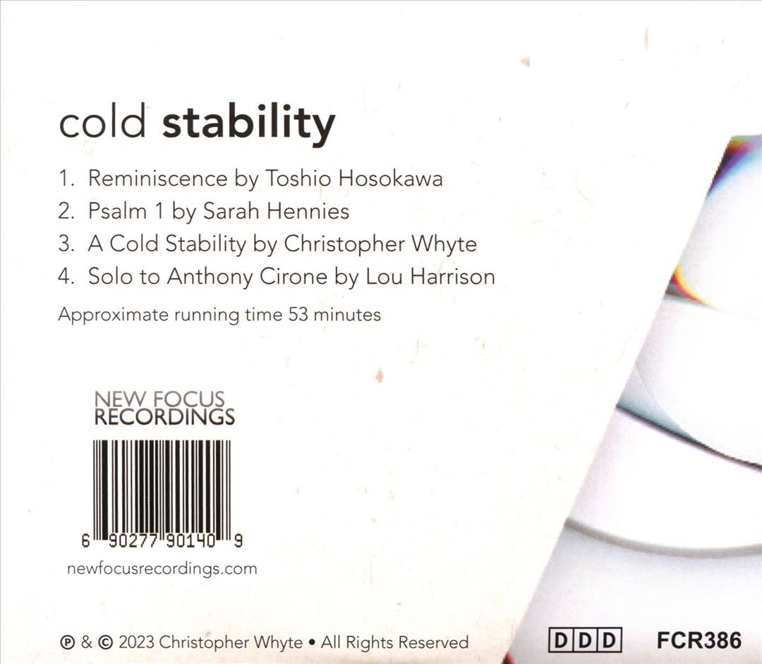 CHRISTOPHER WHYTE COLD STABILITY NEW CD 690277901409| eBay