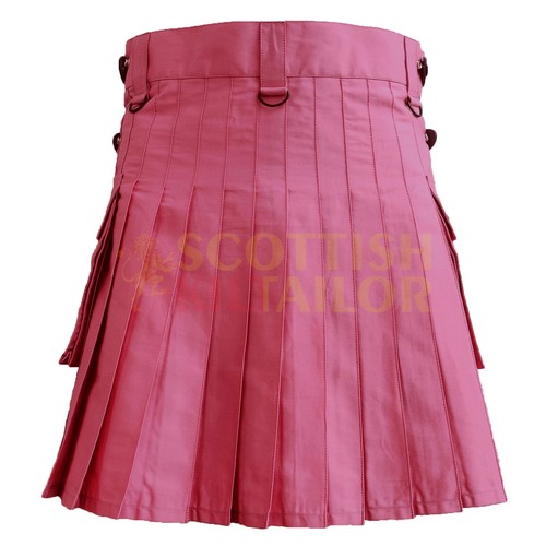 Handmade Pink Utility Kilt Leather Straps Utility Kilt & Custom Size ...