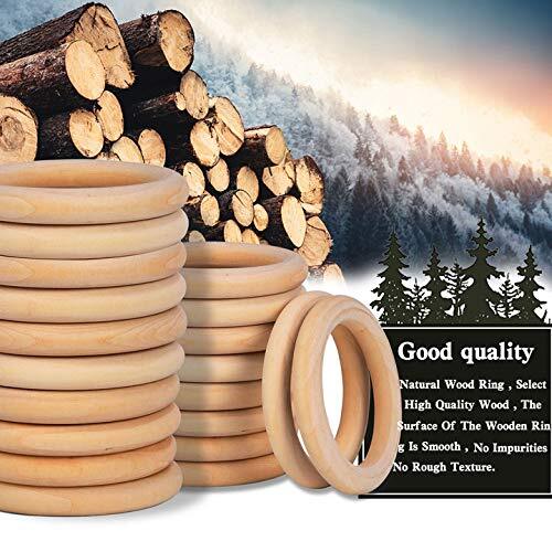 10 Pcs Macrame Wooden Rings 70 mm/2.7inch Unfinished Solid Large Wooden ...