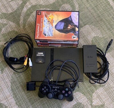 SONY PlayStation 2 slim Black PS2 Gaming System 7 Game Bundle TESTED | eBay