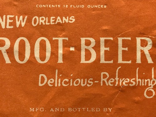 New Orleans Root Beer Vintage Soda Bottle Label, New Orleans Bottling ...