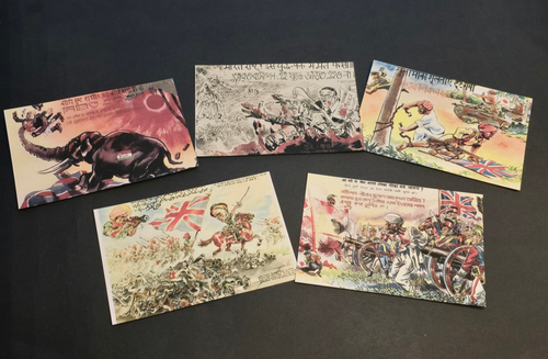 AZAD HIND INDIAN FREE INDIA LEGION PROPAGANDA MILITARY Postcard lot x 5 ...