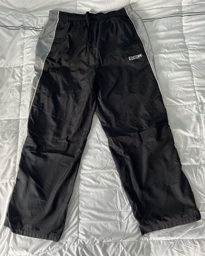 Men’s Size 3XL Black CCM Hockey Pants Mesh Track Woven Baggy Training ...