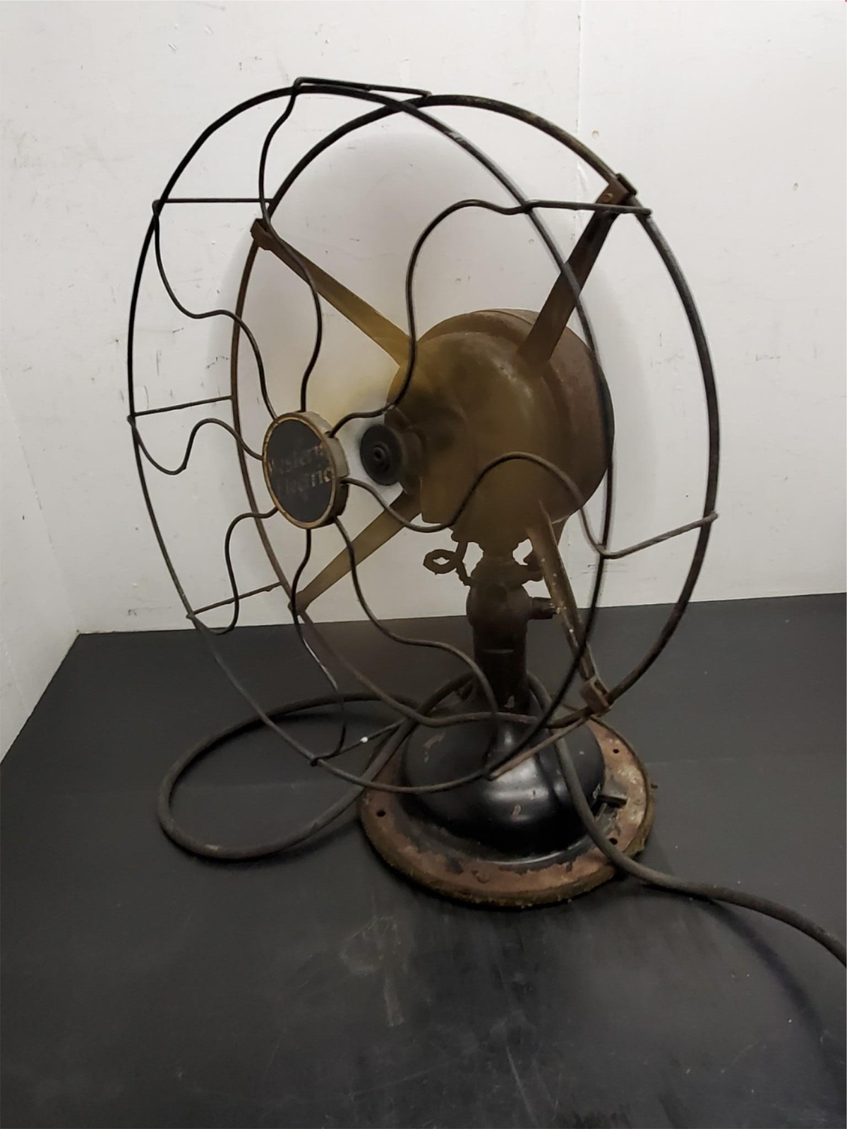 Vtg Western Electric Brass Blade Oscillating Electric Fan 13"- 6304-3 ...