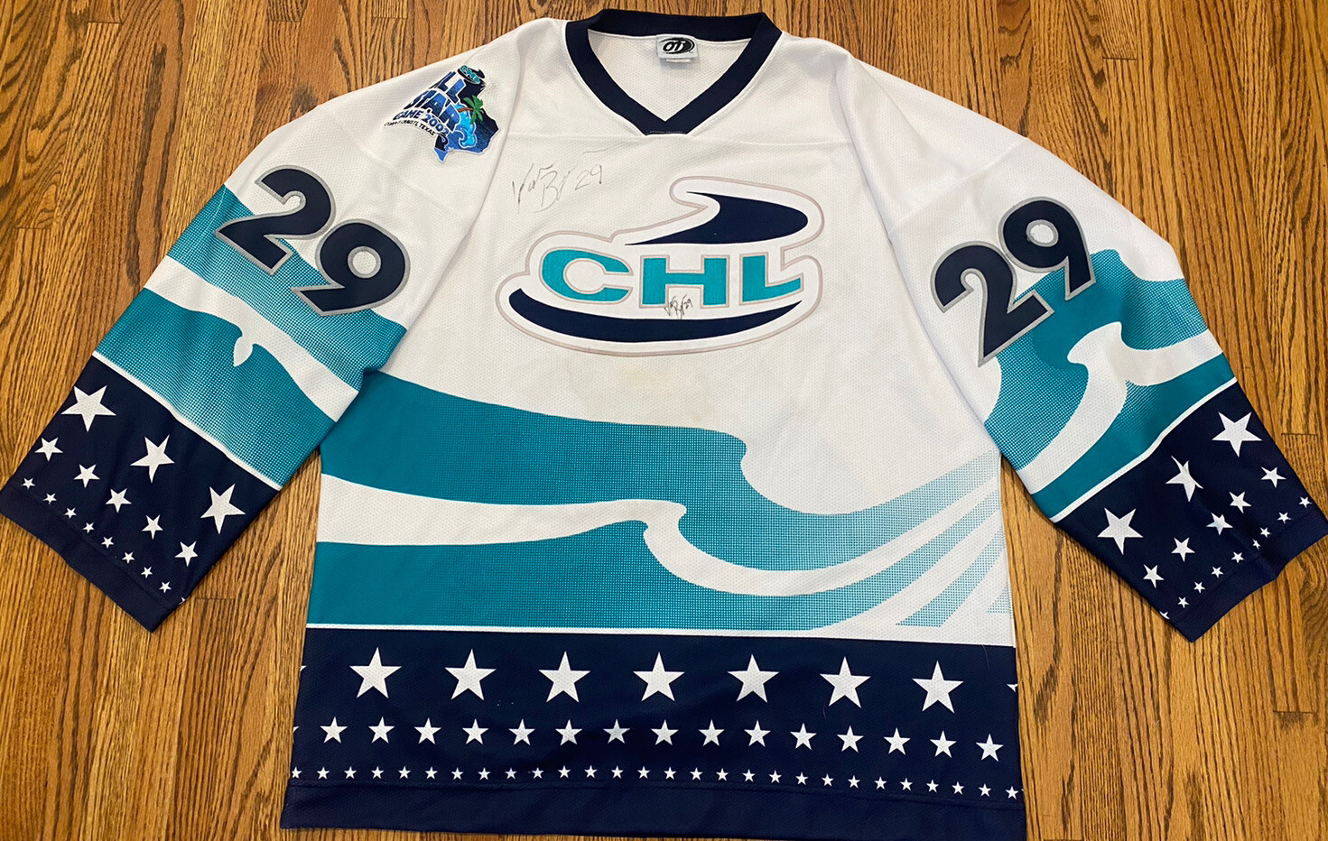 2002 CHL All Star Game Worn Used Van Burgess #29 El Paso Buzzards ...