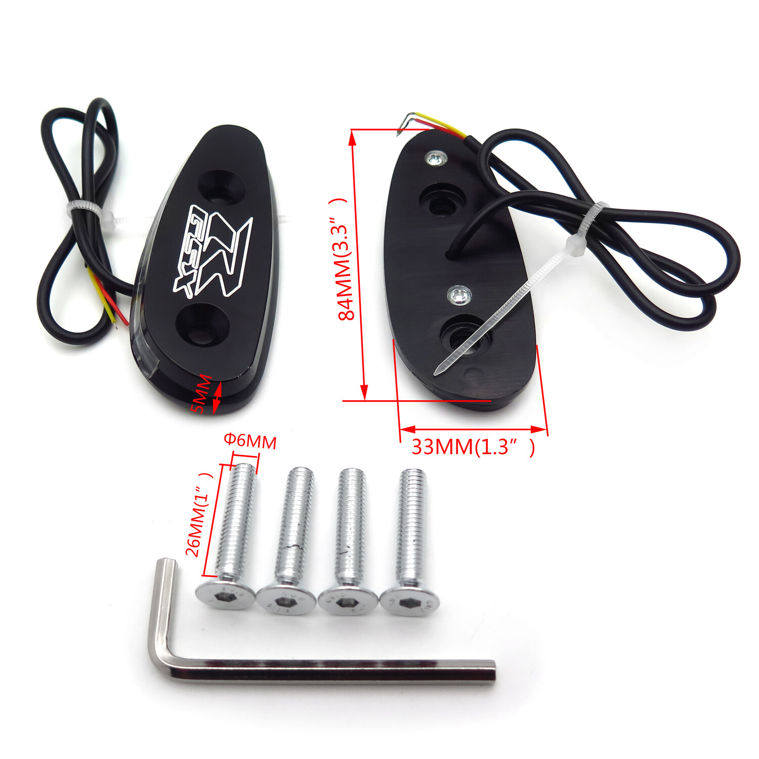 LED Signal Mirror Block Off Base Plate Gsxr Black For Suzuki Gsxr 600 ...