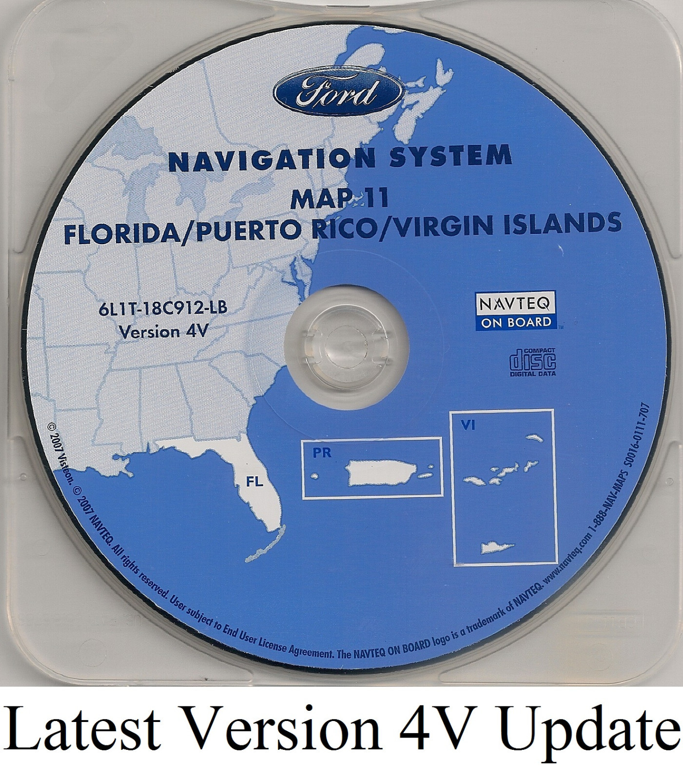 03 04 05 06 Ford Expedition Navigation Map NEW 4V Cover: Florida Puerto ...