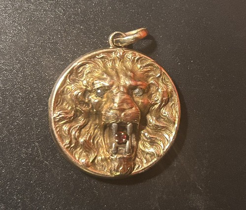 Victorian Lion Locket Pendant 14k Rolled Gold | eBay