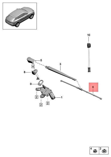 Genuine PORSCHE Macan Panamera Porsche 95B 971 Wiper Blade rear ...