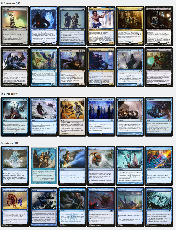 Sen Triplets THEFT CONTROL MAGIC Magic MTG Custom Commander Deck | eBay