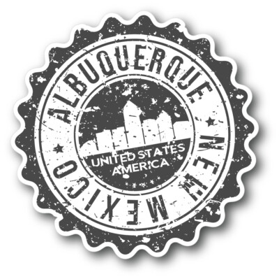 Albuquerque City New Mexico USA State Vintage Grunge Vinyl Sticker ...
