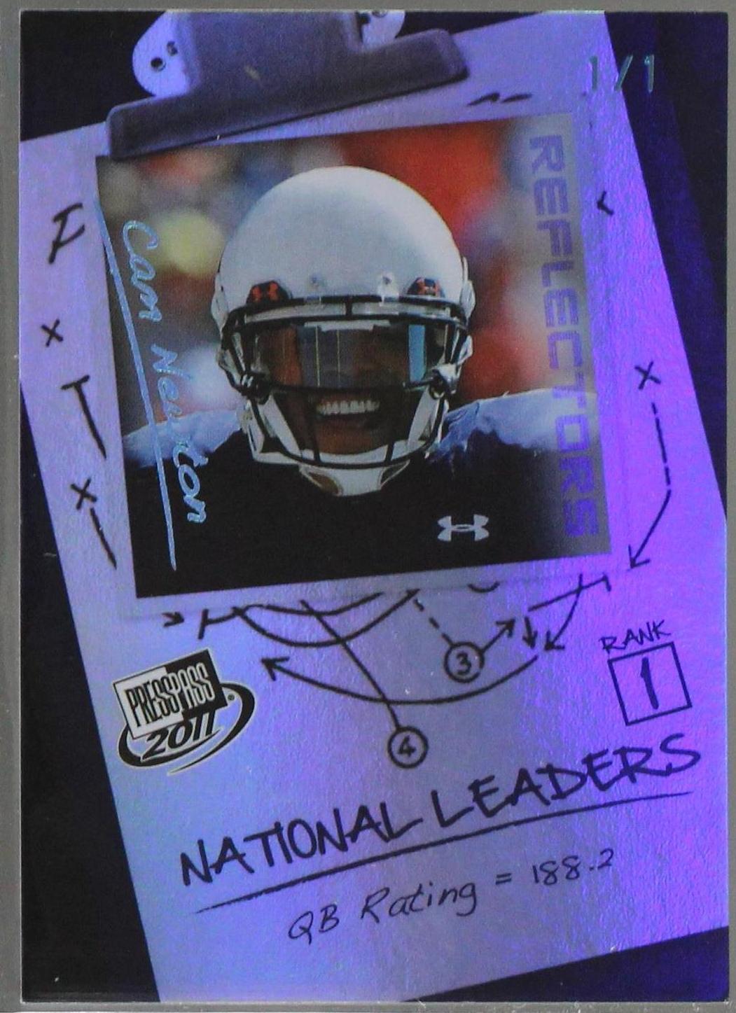 2011 Press Pass - National Leaders Cam Newton #60 Platinum Reflectors ...