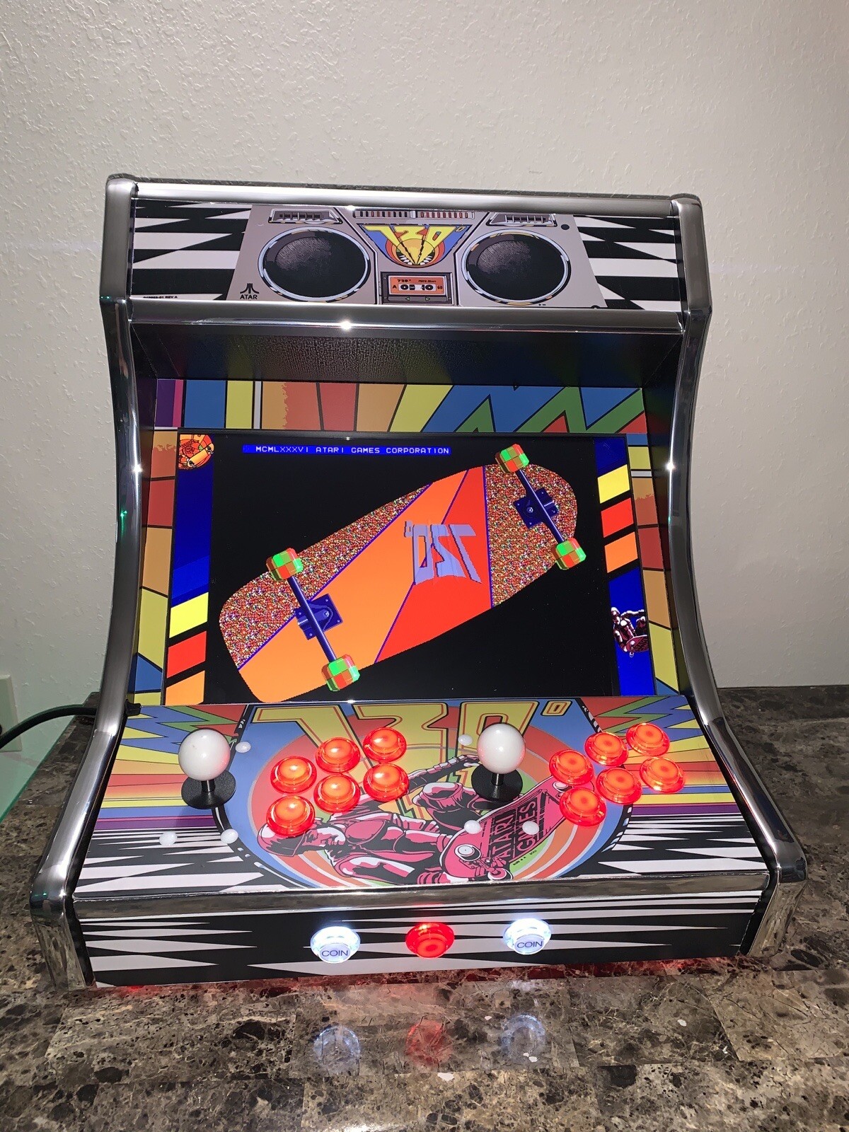 Atari 720 Multicade Tabletop Bartop Arcade Cabinet + Raspberry pi build ...