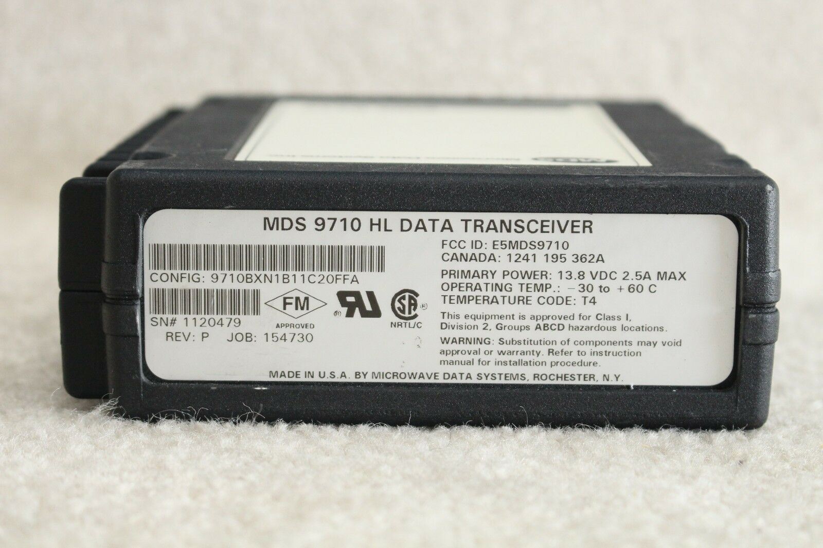 Lot of 5 MDS 9710 900 MHz HL Digital Radio Data Transceiver MDS-9710A ...