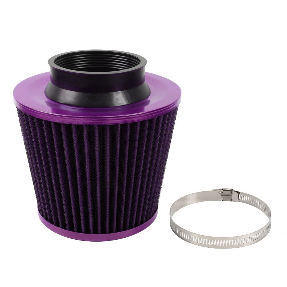 Purple 3" 76mm High Flow Inlet Cold Air Intake Cone Replacement Dry Air ...