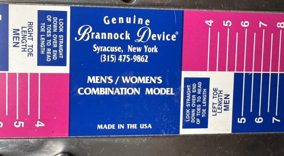 BRANNOCK DEVICE - Combination Male/Female Shoe Sizer -Metal Foot ...