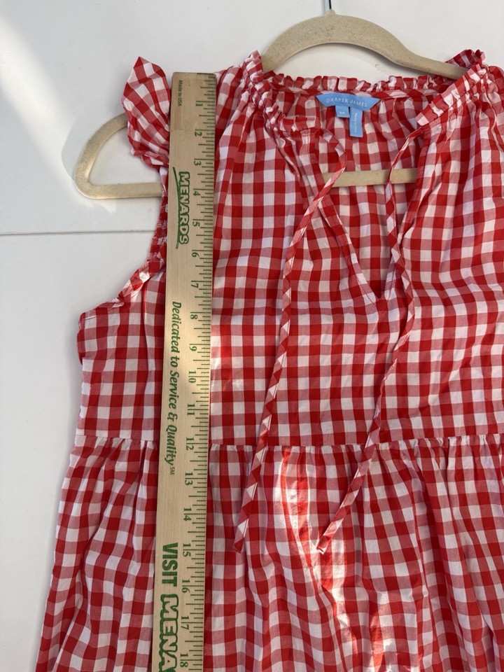 Draper James Connie Flutter Sleeve Swing Dress M Red White Gingham ...