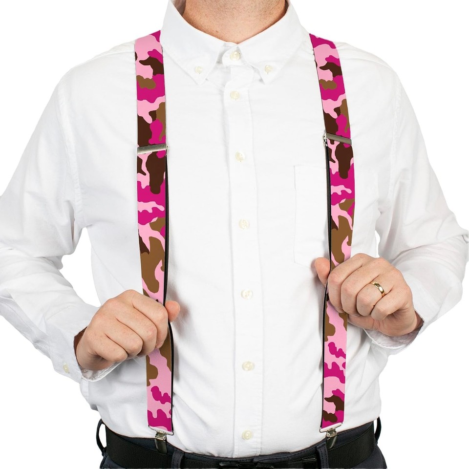 Buckle-Down Suspenders, Camo Pink 1.5-Inch Wide Regular (US IMPORT ...