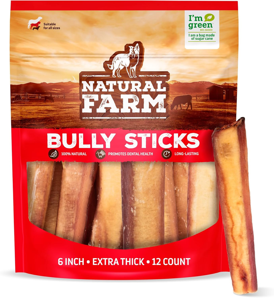Pet - Regular Jumbo Bully Sticks, 12 Pack, Extra-Thick Dog Treats ...