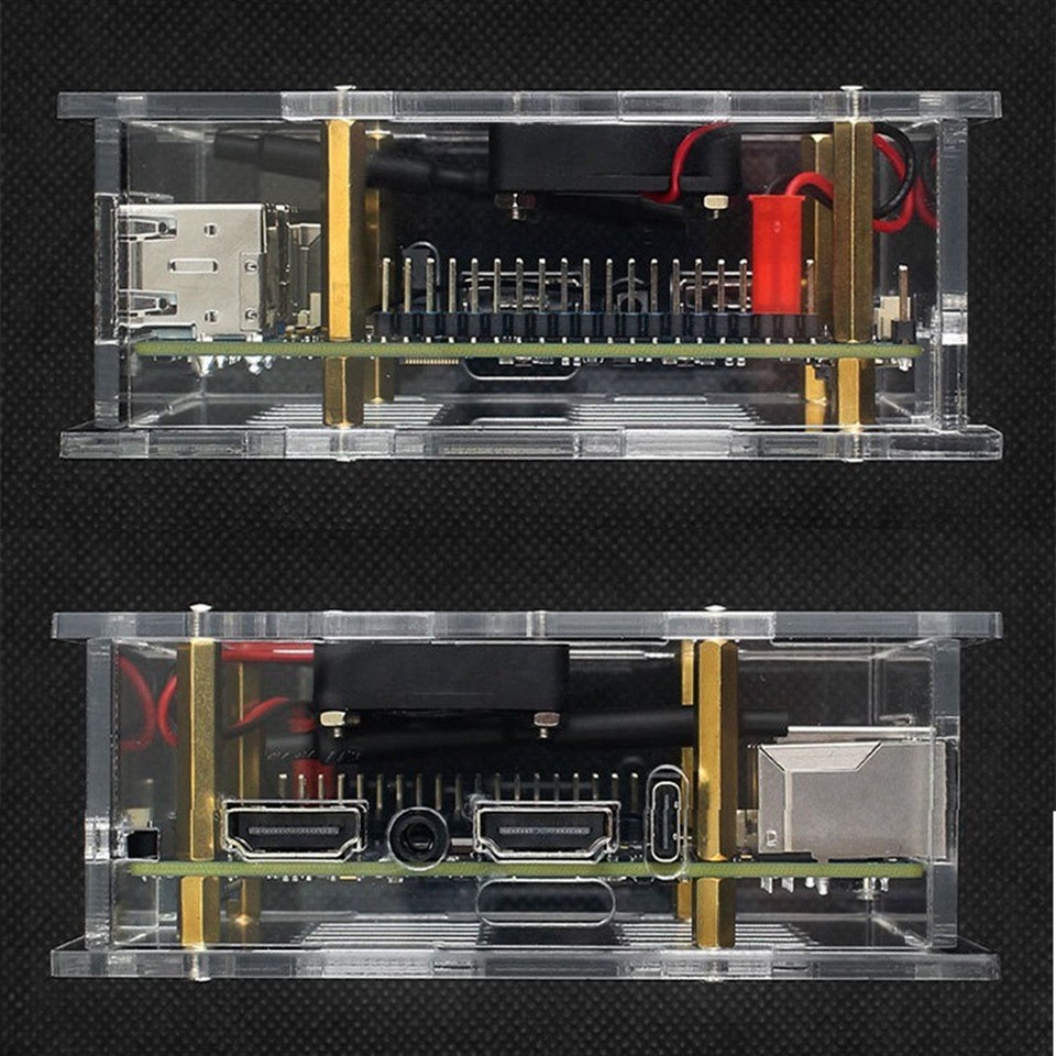 For 5 Max Transparent Acrylic Fan Heat Sink Case P2T5 | eBay UK