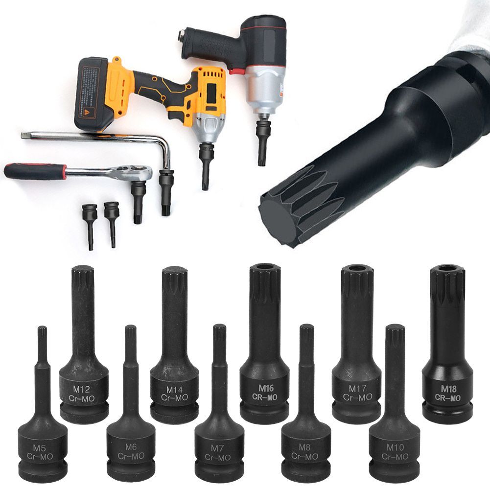 1/2" DRIVE IMPACT SPLINE TORX STAR BIT SOCKET SET M5 M6 M8 M10 M12 M14 ...