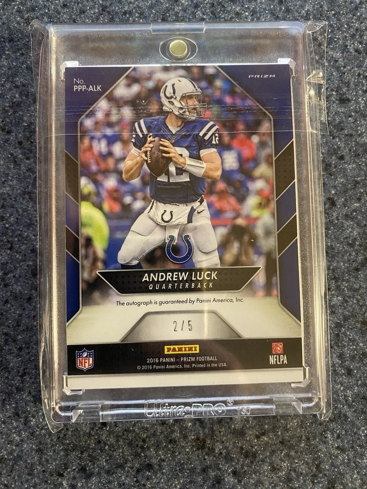 2016 Panini Prizm Patented Penmanship GOLD Andrew Luck Auto #2/5 | eBay