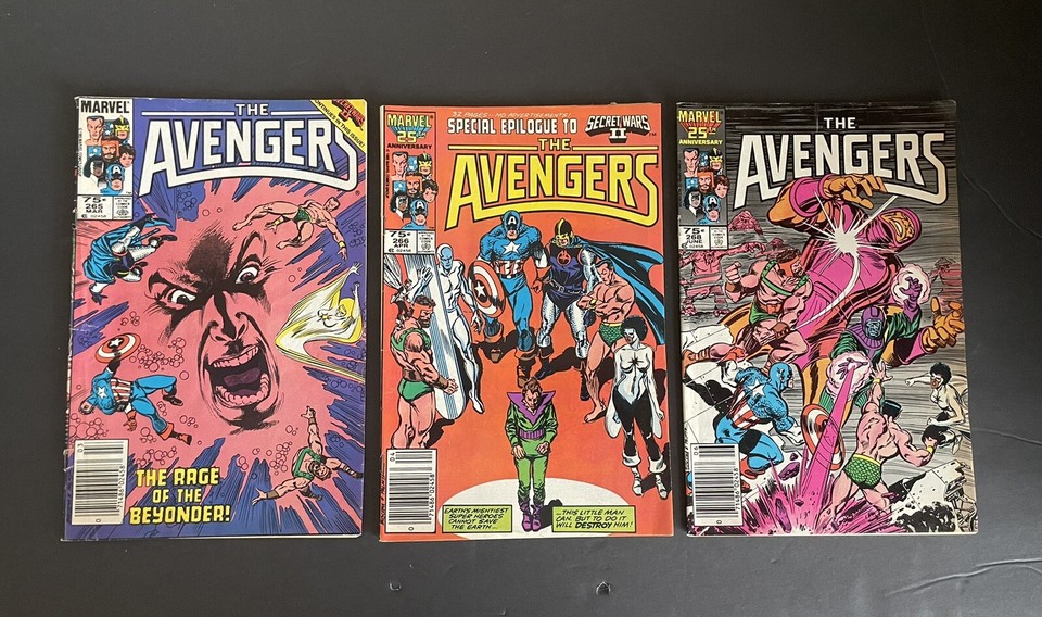 Marvel Comics THE AVENGERS vintage comic book lot issues #265,266,268 ...