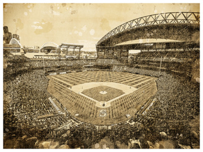 Seattle Mariners Poster Print Sketch Wall Art Man Cave Decor 12x16" | eBay