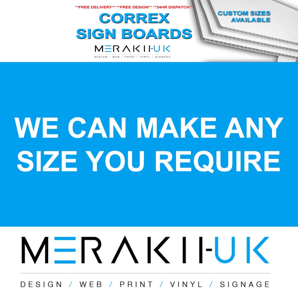 Correx Sign Board Custom Advertising Weatherproof 24hr Dispatch A0 A1 ...