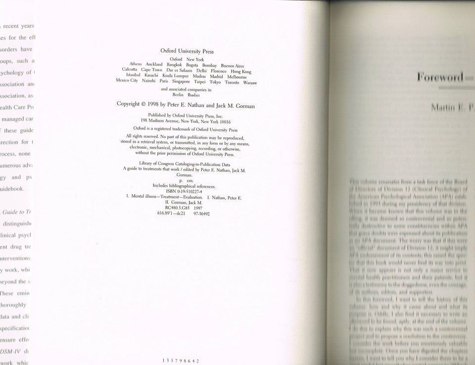 A Guide to Treatments That Work Nathan/Gorman hardcover mental illness ...