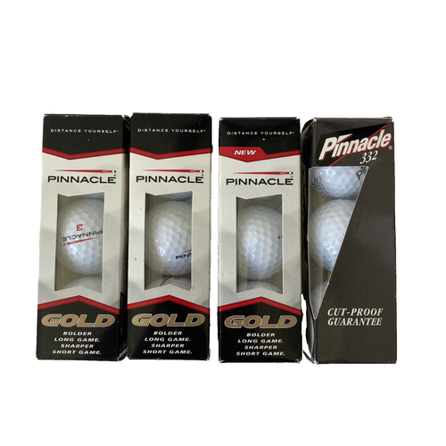 4 Boxes Pinnacle Gold and 332 Golf Balls Bright White Cut Proof Sports ...
