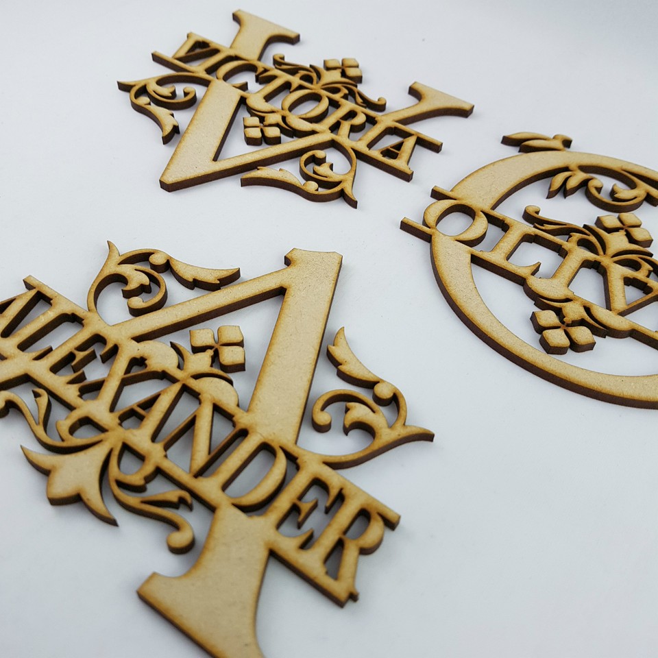 Personalised Wooden MDF Monogram Letters Craft Blank Shape Wedding ...