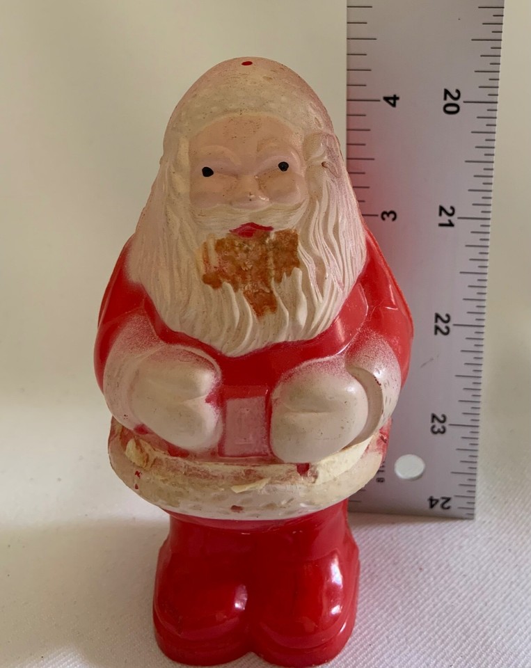 Vintage/Retro Red Hard Plastic Santa Claus Standing Christmas Figurine ...