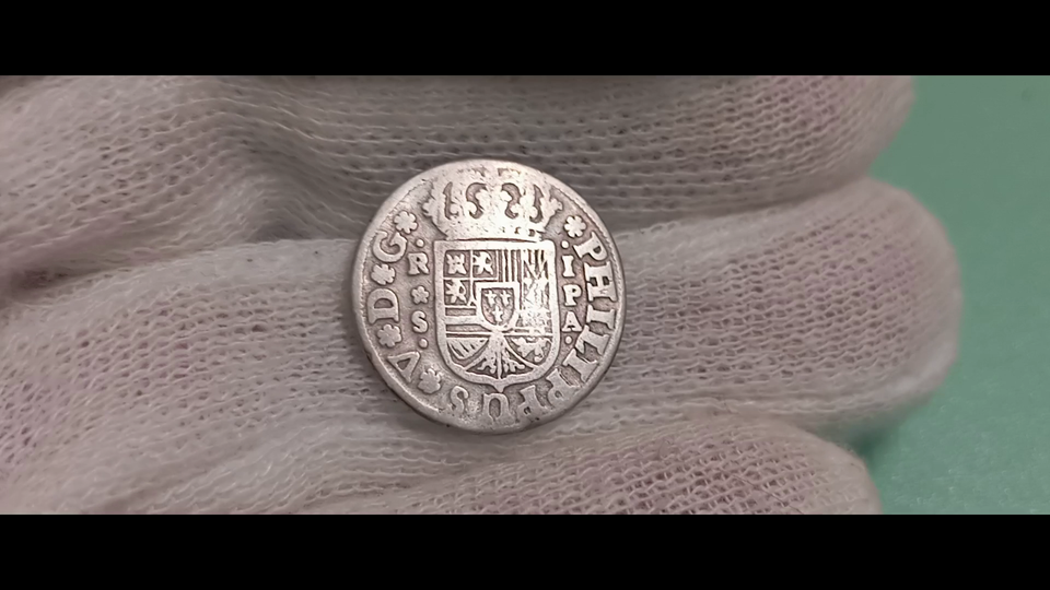 1 real Philip Felipe V of Spain spanish silver cross coin 1732 PA ...