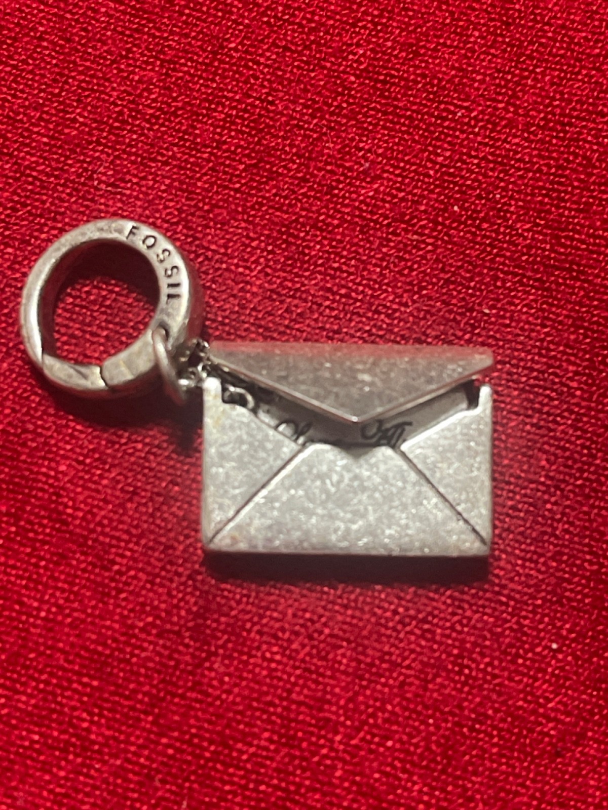 RARE, vintage fossil love letter pendant charm - Gem