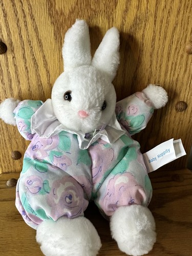 Russ Berrie Bunny Rabbit Baby Hoppity Plush Purple Flower 8” VTG HTF | eBay