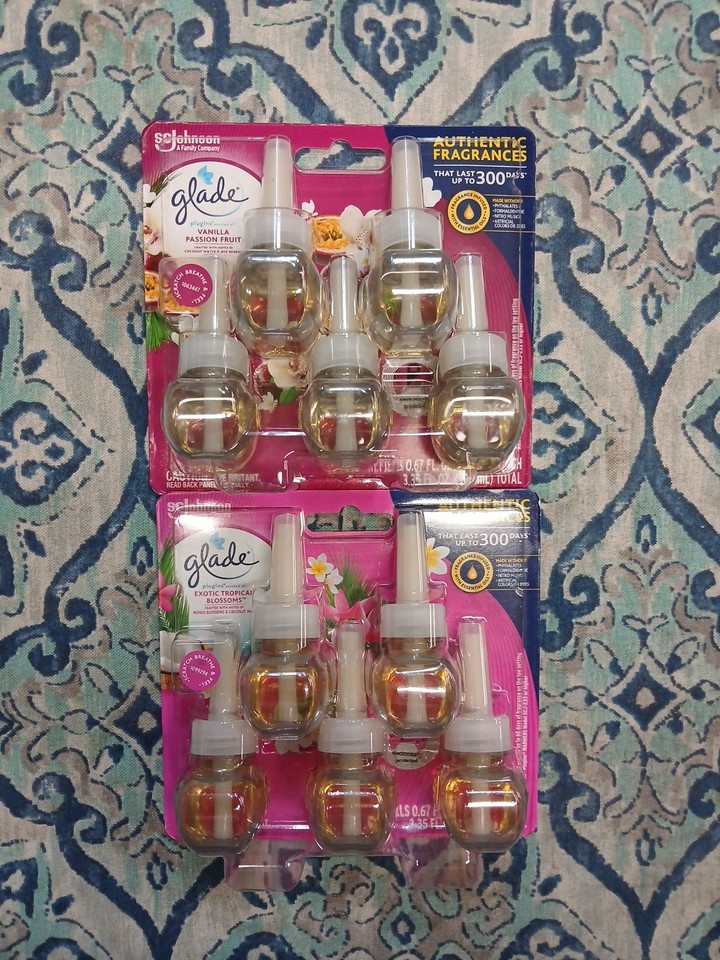 2 Pks Of 5 Glade Plug In, Vanilla Passion Fruit & Exotic Tropical ...
