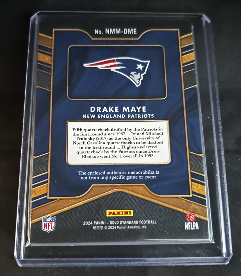 2024 DRAKE MAYE 🏈 Newly Minted Patch /499 Patriots RC - Panini Gold ...