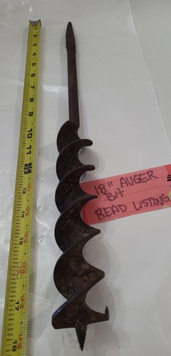 Vintage Auger Bit Hand Drill Wood Bit 1-1/2" wide by 18" long Antique ...