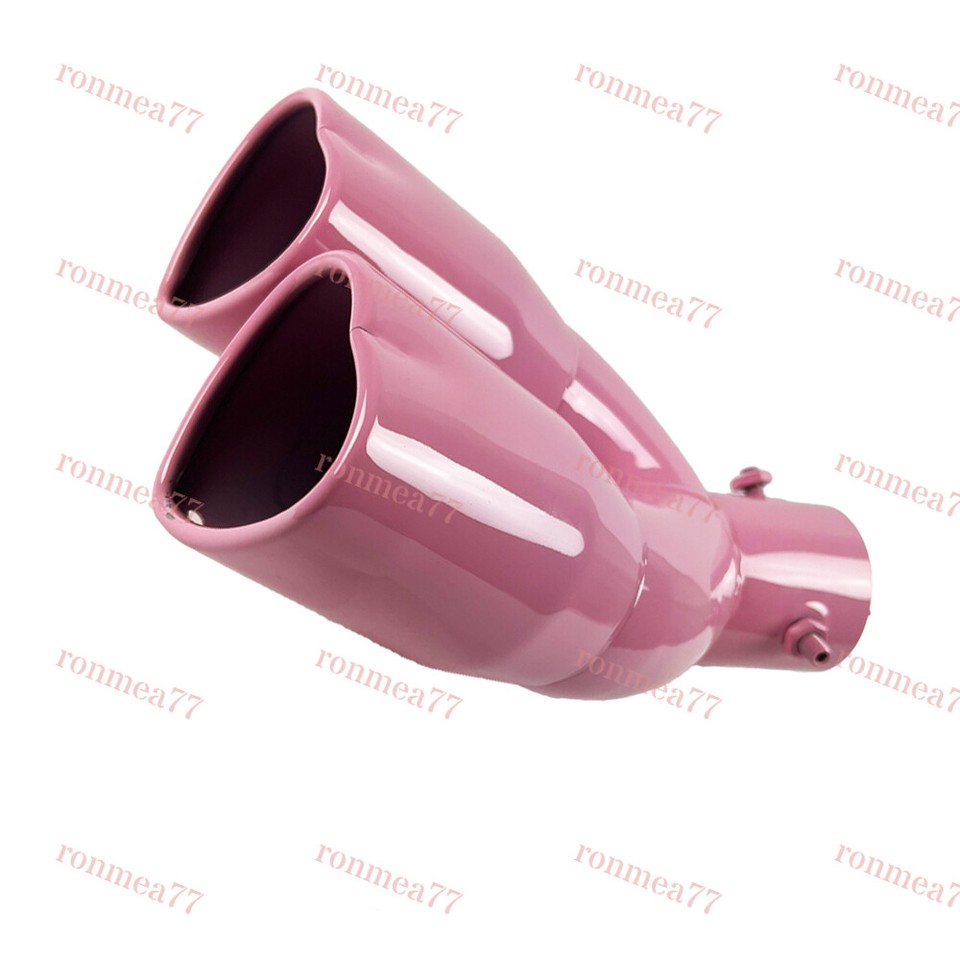 Heart Shaped Stainless Steel 63mm Car Dual Exhaust Tip Pink Tail ...