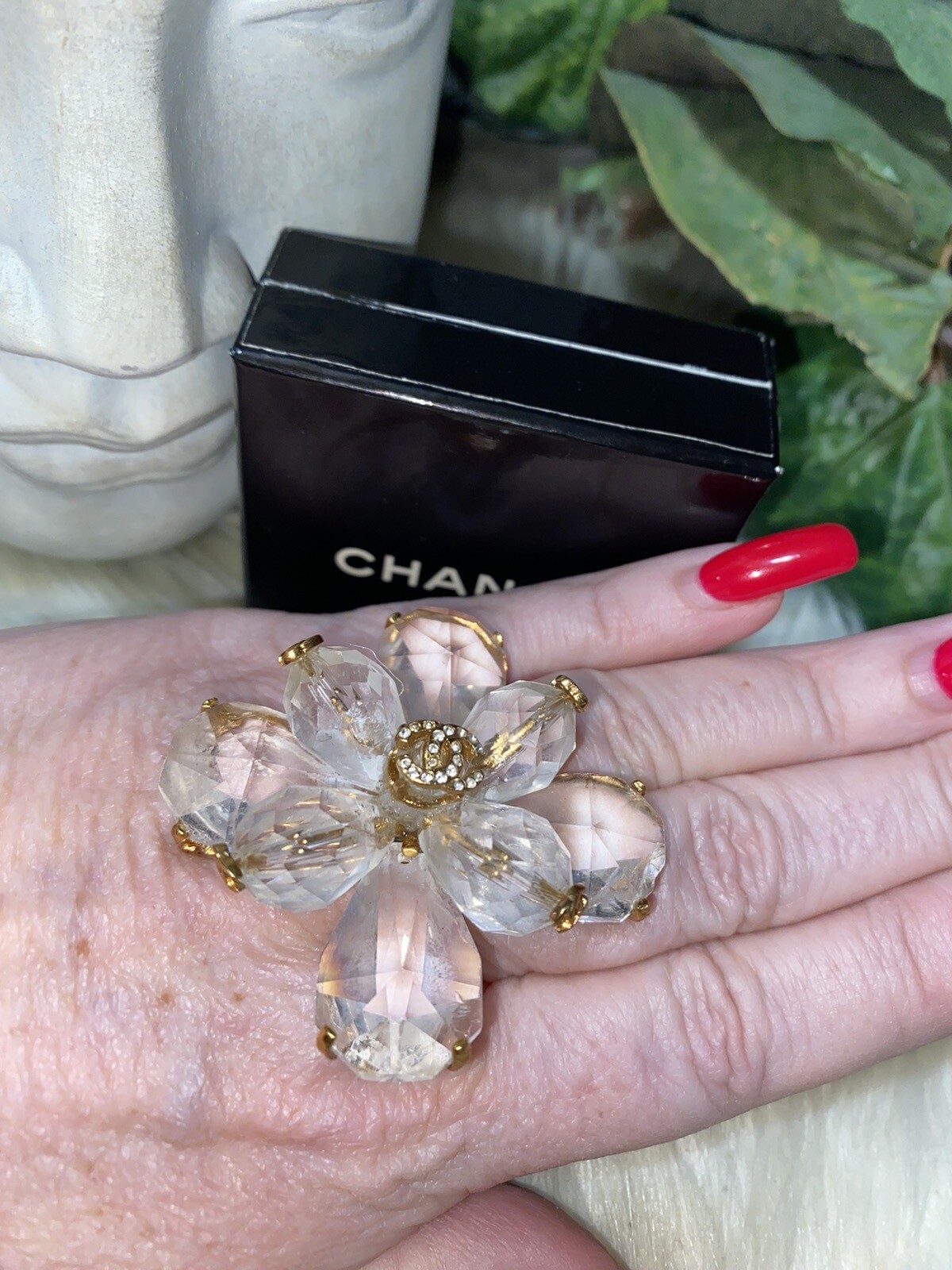 Coco Chanel Rare Camellia Flower Stunning Crystal Gla… - Gem