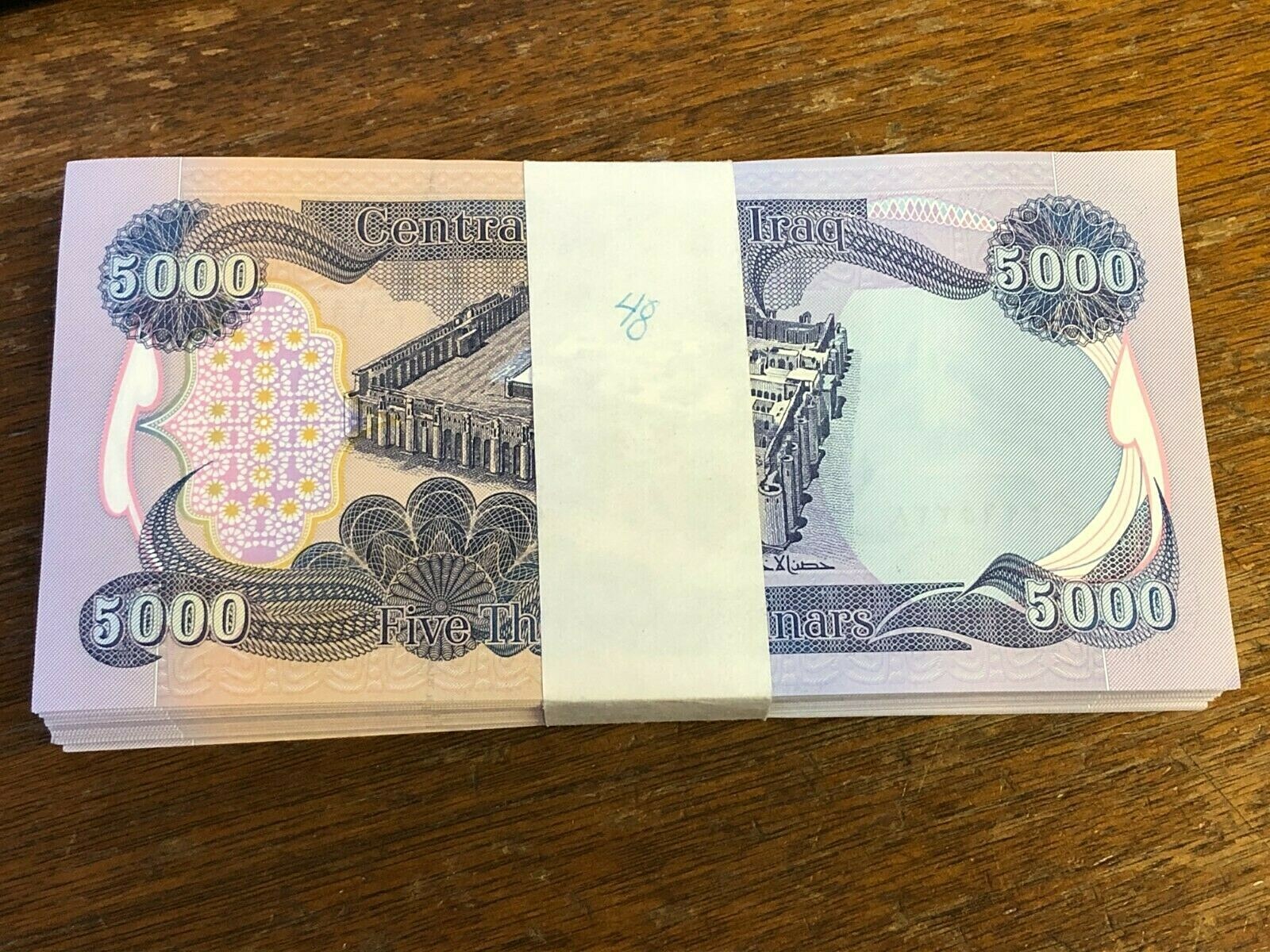 5000 IRAQI DINARS Note, Central Bank of Iraq 5,000 Dinar IQD Currency ...