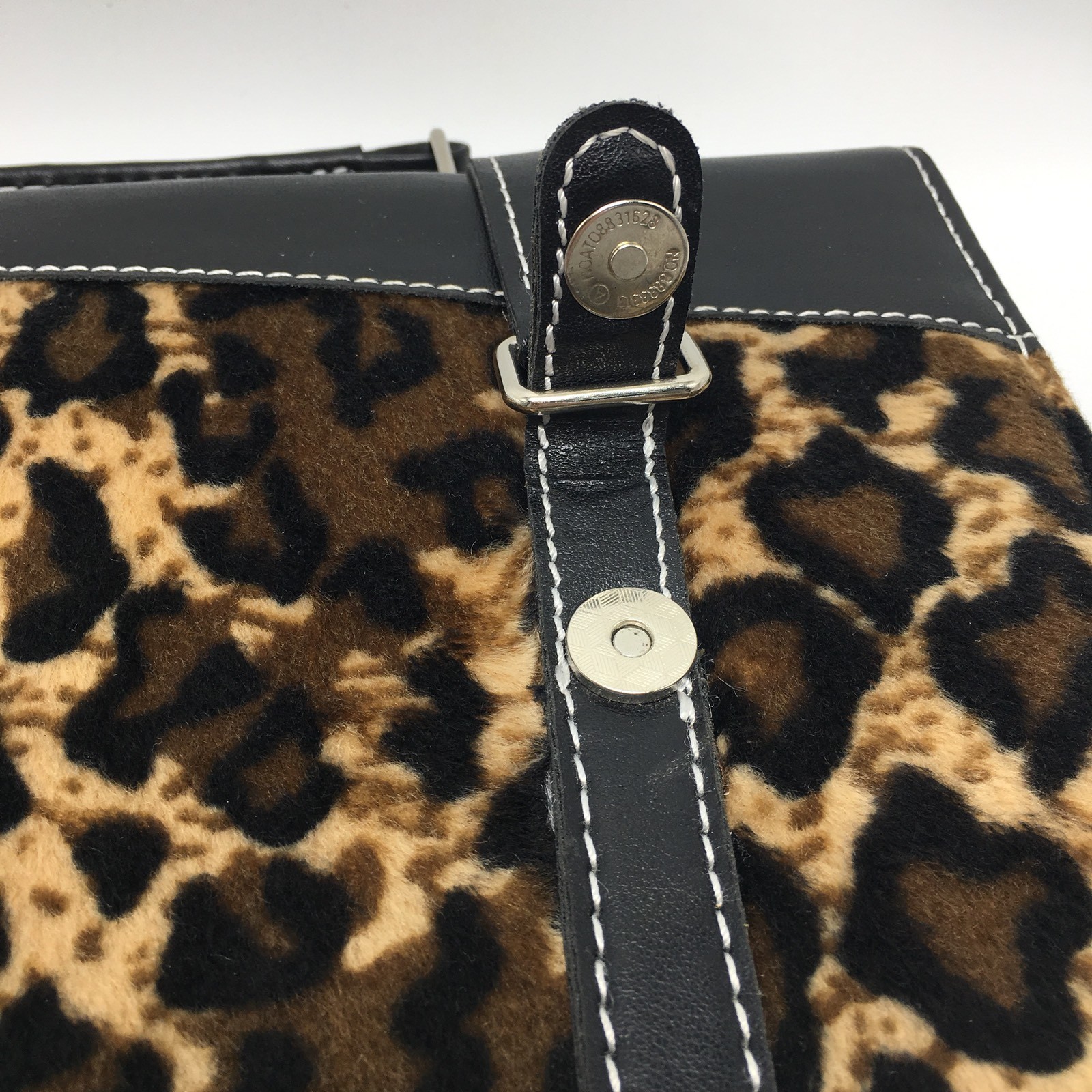 Leopard Cosmetic Slim Briefcase Makeup Box Travel Storage Mirror Handle ...