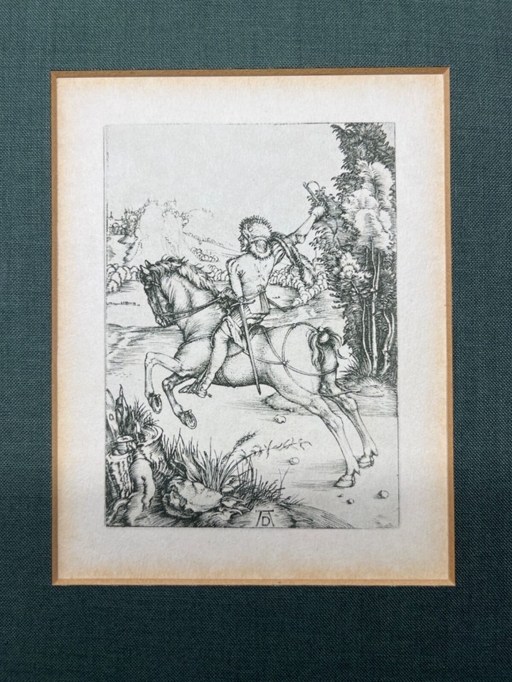 Albrecht Dürer - Der Reiter - alter Kunstdruck im Leinen Passepartout ...
