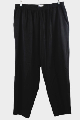 Koret Black Women's Dress Pants Side Pockets Pull On Elastic Waist 18W ...