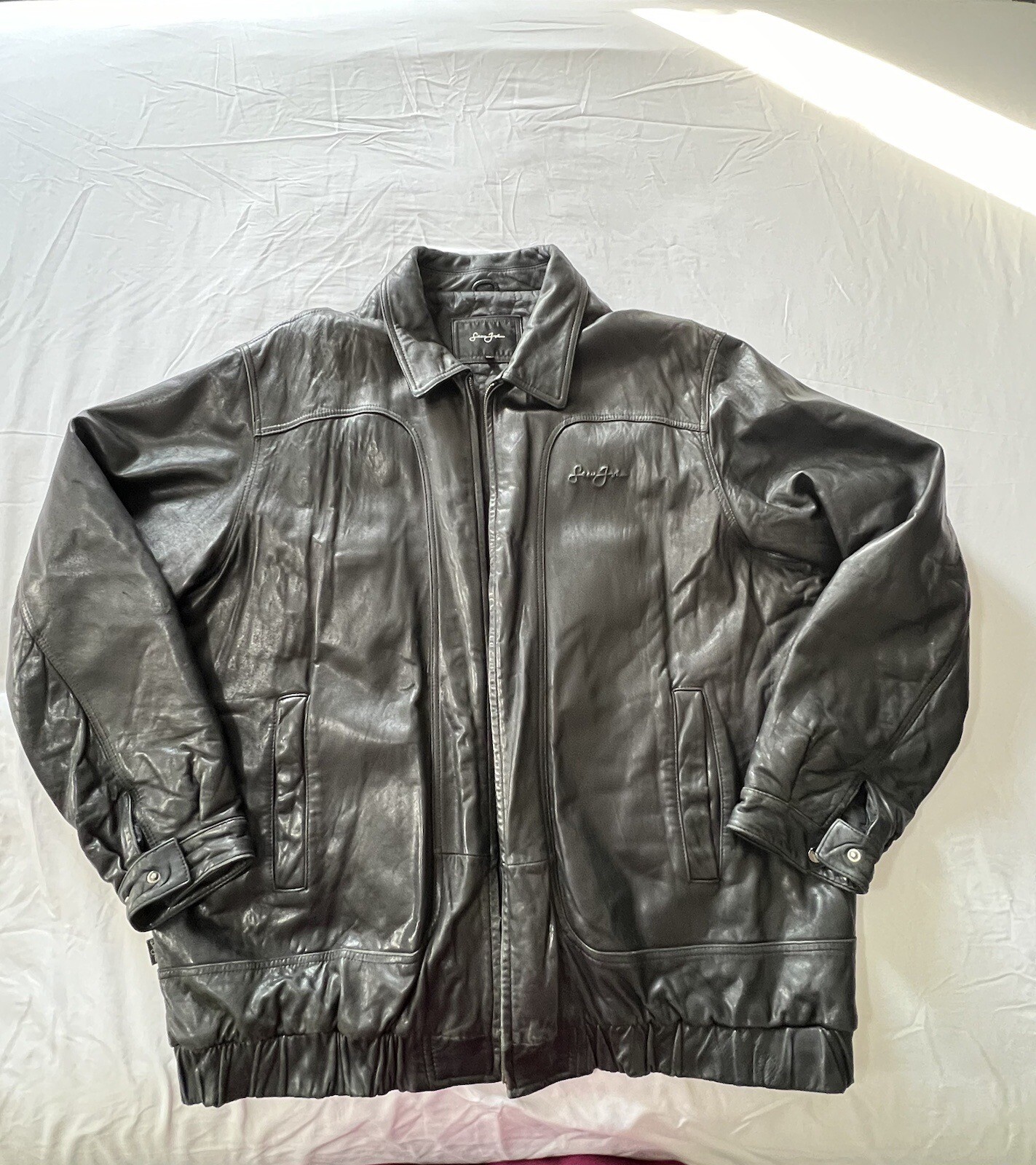 Sean John MEN's Signature Logo Genuine Leather Jacket… - Gem