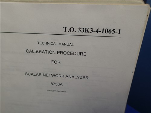 HP 8756A SCALAR NETWORK ANALYZER OPERTAING & SERVICE MANUAL | eBay