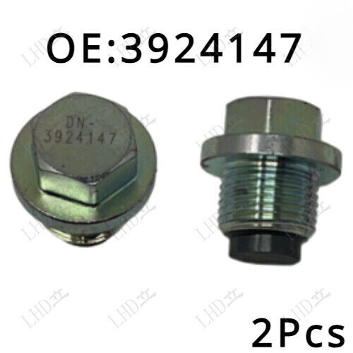 2 Pcs New Plug Threaded Magnetic Oil Pan 3924147 3920773 For Cummins ...