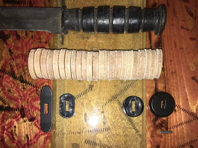 Knife Handle Replacement Parts Kabar KA-BAR Pommel Guard Leather ...