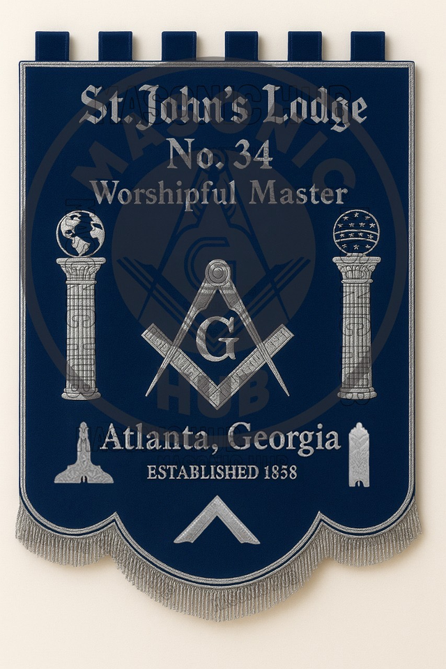 Custom Masonic Blue Lodge Banner – Master Mason Hand Embroidered ...